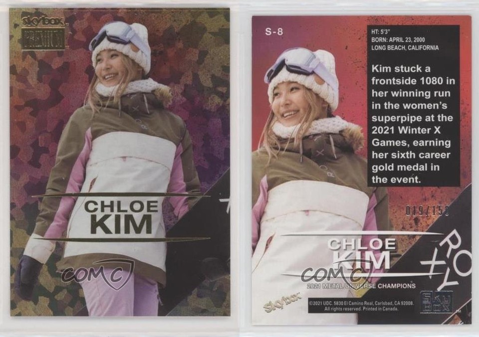 2021 Skybox Metal Universe Champions Premium Star Topaz /150 Chloe Kim ...