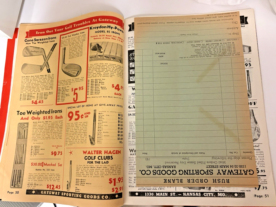 1936 Gateway Sporting Goods Catalog #37; Lots Of Fishing; Baseball ...