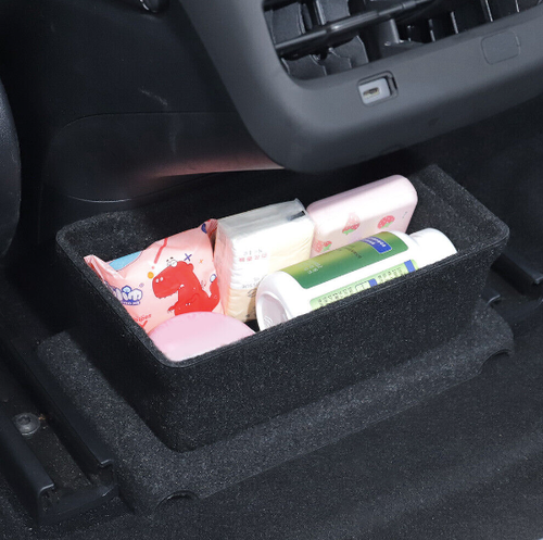 2nd Row Storage Bin For Tesla Model 3 Flocking Fabric Backseat Box ...