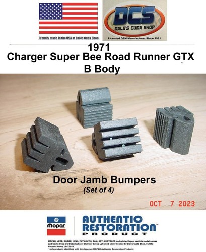 1971 Charger Road Runner GTX B body 4 Door Jamb Bumpers 3581892 New ...
