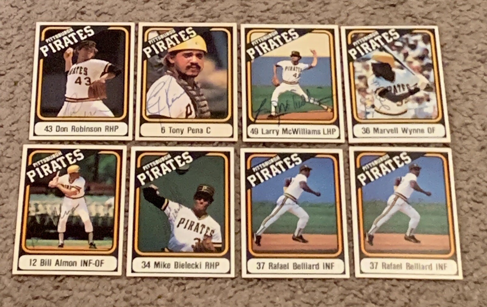 LOT OF (8) 1985 CAMERON COCA COLA PITTSBURGH PIRATES SIGNED AUTOGRAPHED ...