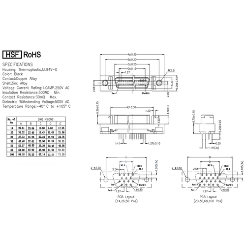 1Pcs SCSI Female 26 Pin MDR CN Type Straight 180 Degree DIP Connector ...