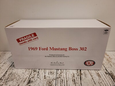 New Sealed Danbury Mint 1969 Ford Mustang Boss 302 Black Yellow ...