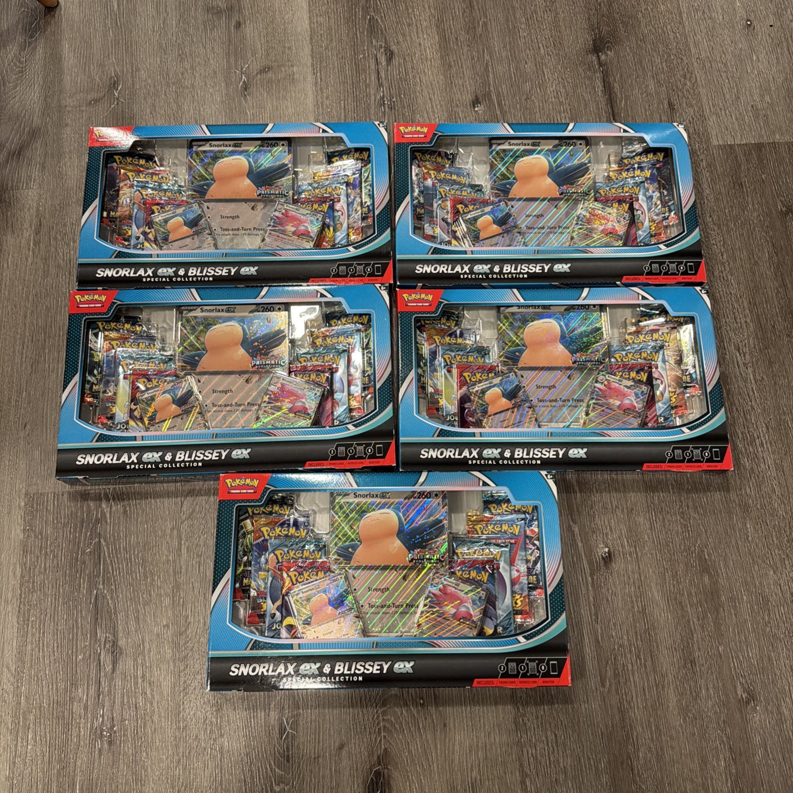 Lot Of 5 Pokemon TCG Snorlax ex and Blissey ex Special Collection Box ...