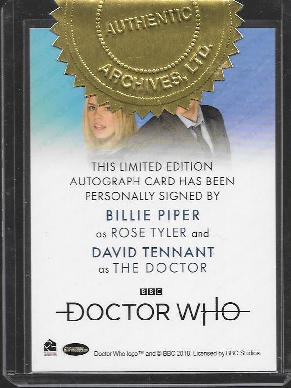 Doctor Who David Tennant Billie Piper Dual Autograph Incentive ...
