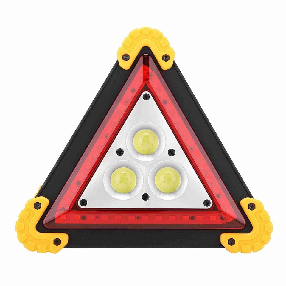 30W Car Breakdown Triangle LED Safety Stop Sign with Red Warning Lights ...