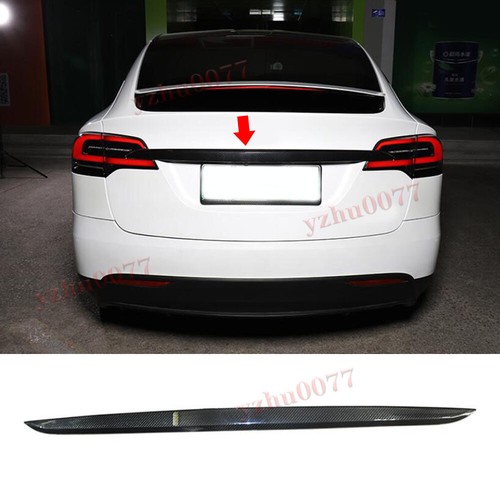 Carbon Fiber Rear Door Trunk Lid Cover Trim 1pcs For Tesla 2016-2020 ...