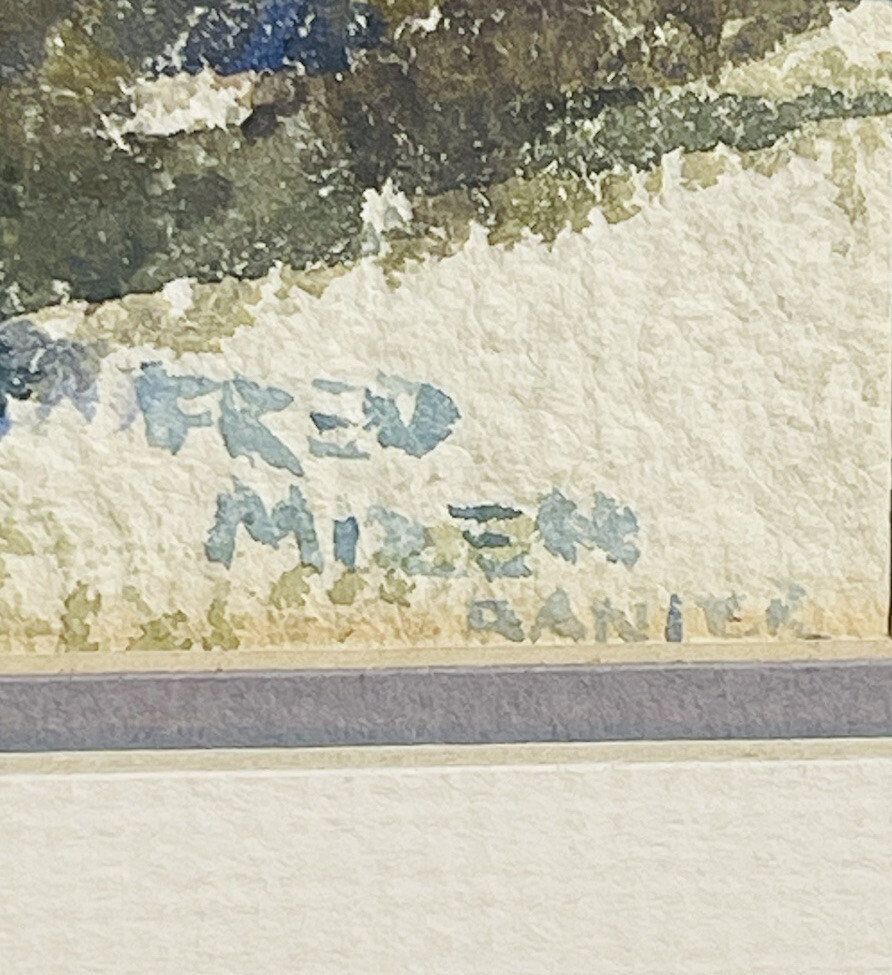 Native American Portrait Artist Frederic Mizen Signed Watercolor Of Mt ...