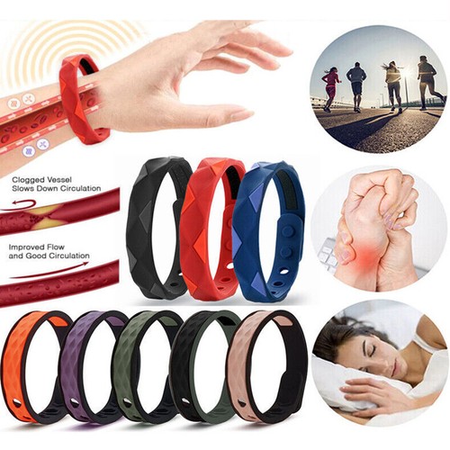 Unisex Silicone Sport Bracelet Negative Ions Wristband Wireless Anti-Static Gift | eBay