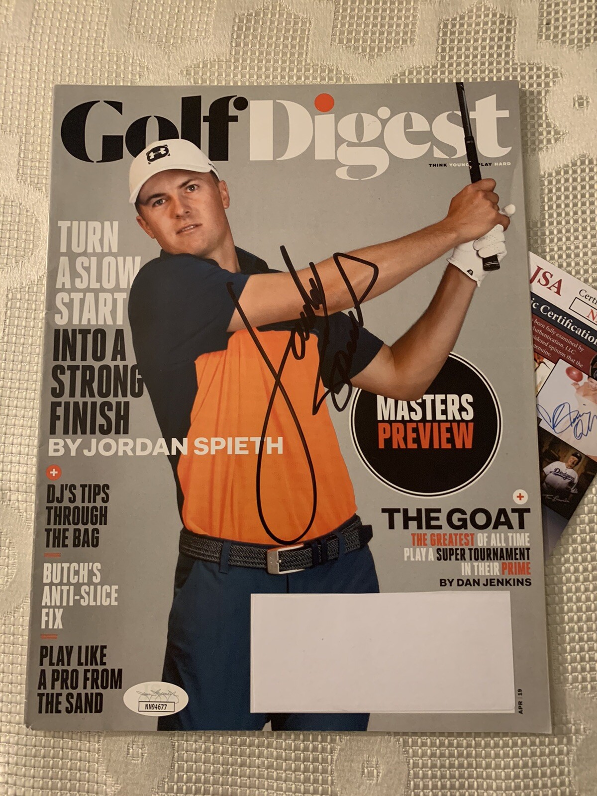 Jordan Spieth Autographed Magazine Signed PGA Golf Digest JSA ...
