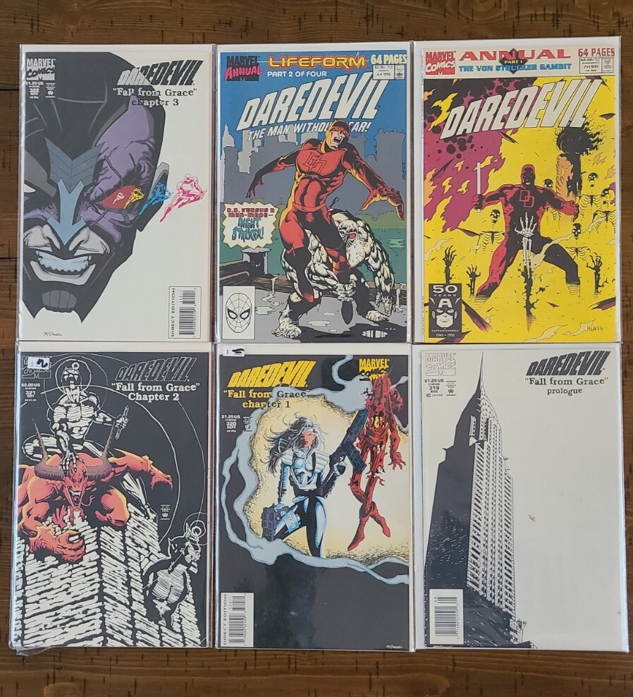 Marvel Comic Book Lot Of Daredevil Fall From Grace #319-322 + Annual #6 & 7 | eBay
