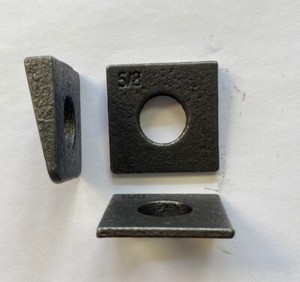 5/8 x 11/16 x 1-1/2 SQUARE BEVELED MALLEABLE CAST IRON WASHERS 25 PACK ...
