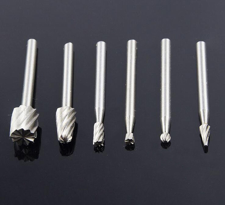 6x 1/8" Rotary 3mm HSS Router Drill Bit Rotary Set Mill Cutter HSS ...