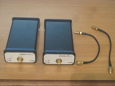 2 x RX Channel 2.4 GHz boxes corded co-axial port box ? electronic part ...