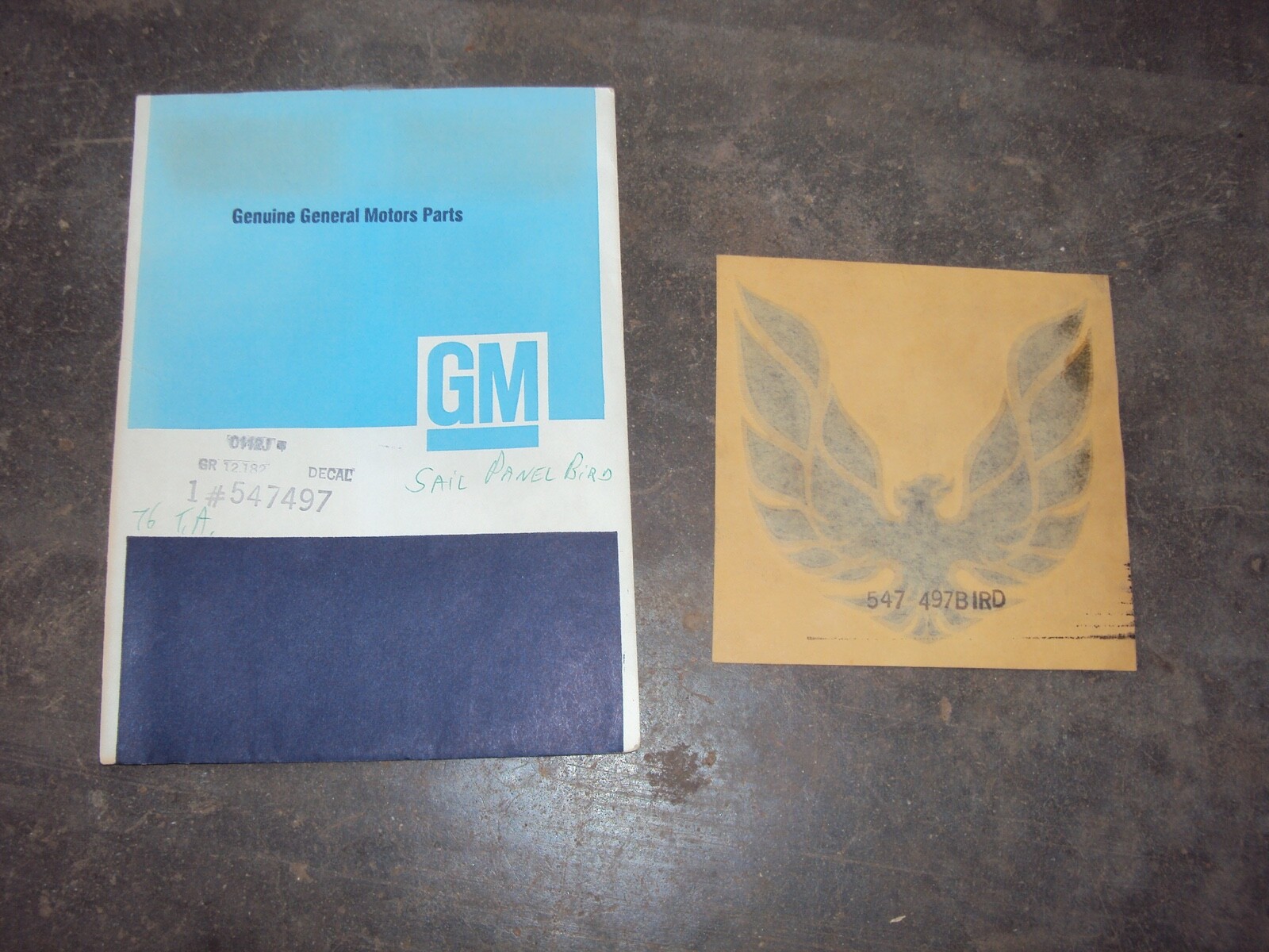 NOS GM 547497 TRANS AM SPECIAL EDITION GOLD / BLACK SAIL PANEL BIRD ...
