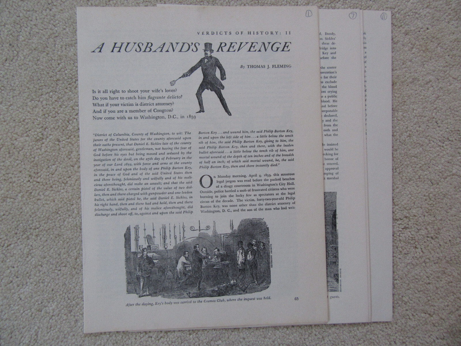 Article Phillip Barton Key, Daniel E. Sickles, 1859 Husband Revenge ...