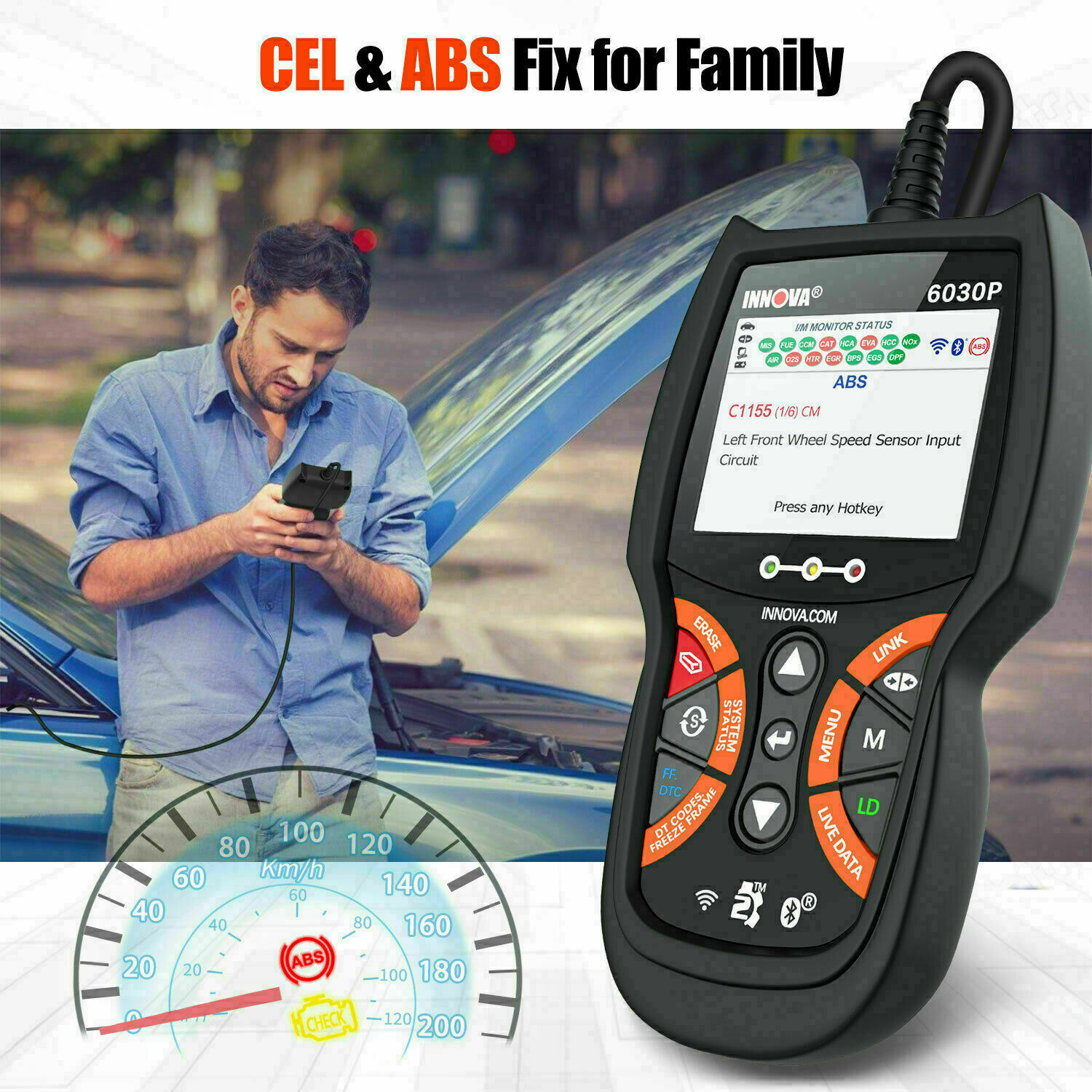 INNOVA 6030P OBD2 Scanner Code Reader Engine ABS Battery Check Diagnostic Tool | eBay