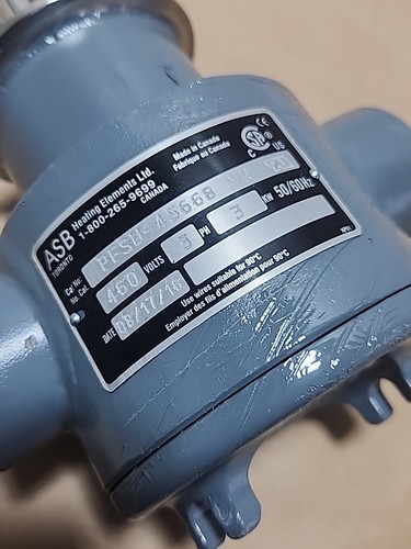 *NEW* ASB PFSU-45668 MR Heating Element 460V 3~Phase 3kW 12” Long ...