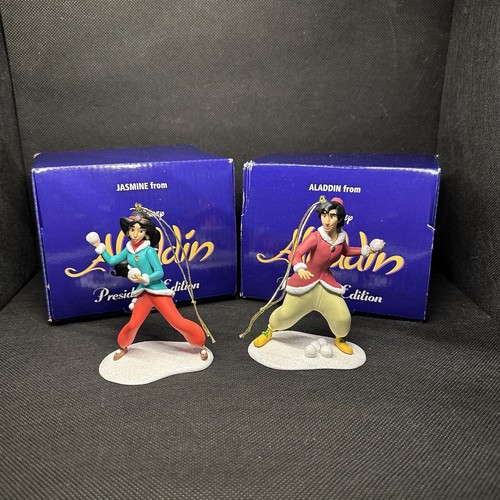 Grolier Disney Presidents Edition Aladdin & Jasmine Ornaments Set of 2 ...
