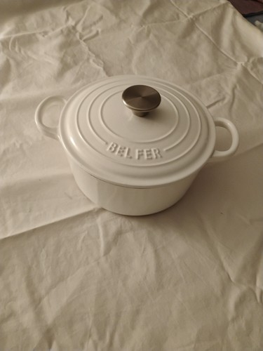 Bel Fer White 3Qt Cast Iron Dutch Oven | eBay