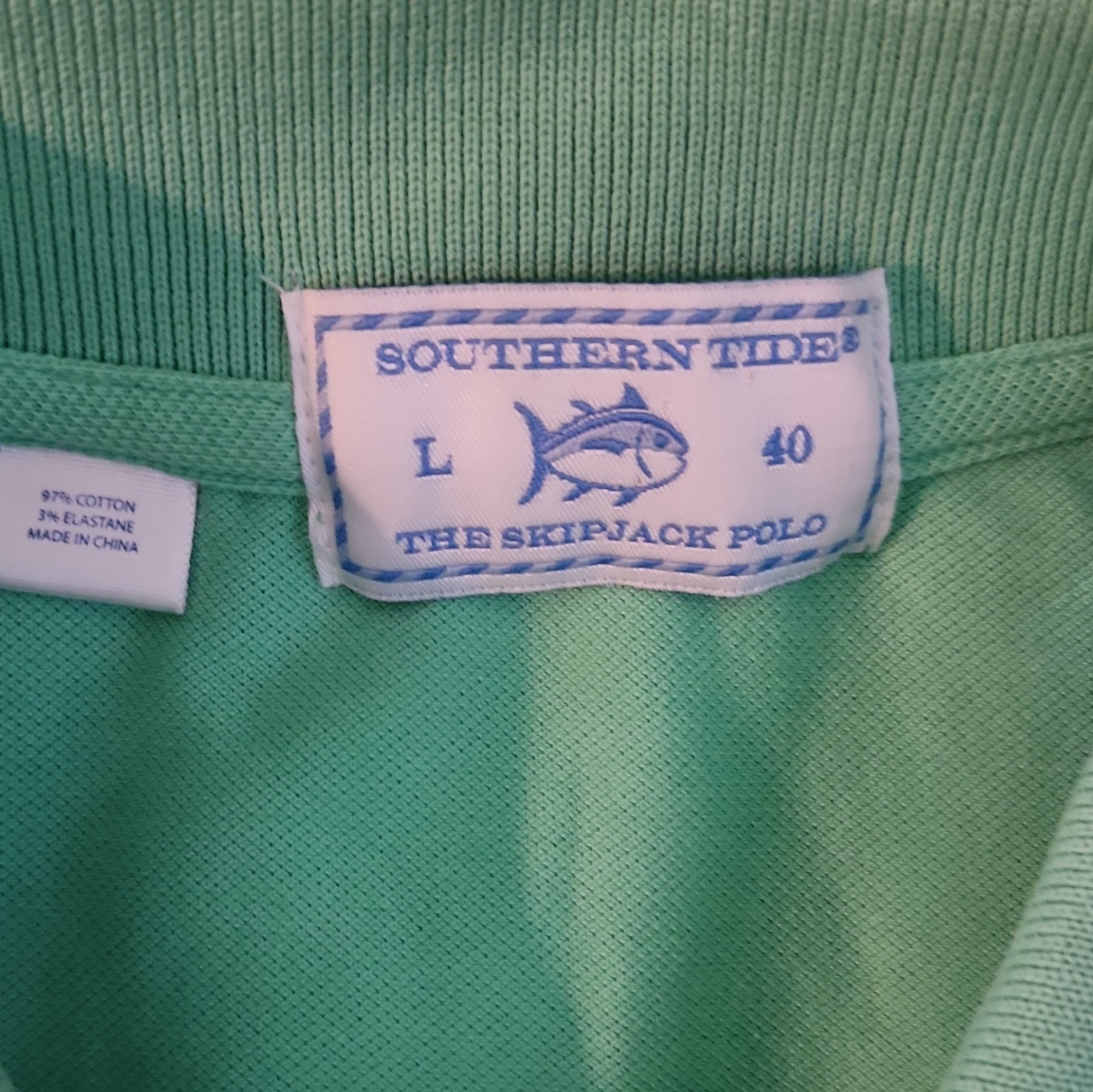 Southern Tide Skipjack Polo Men’s L Green Solid Cotton Knit Stretch ...