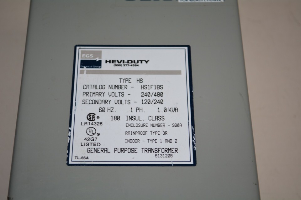 EGS Hevi Duty Transformer HS1F1BS #W848 | eBay