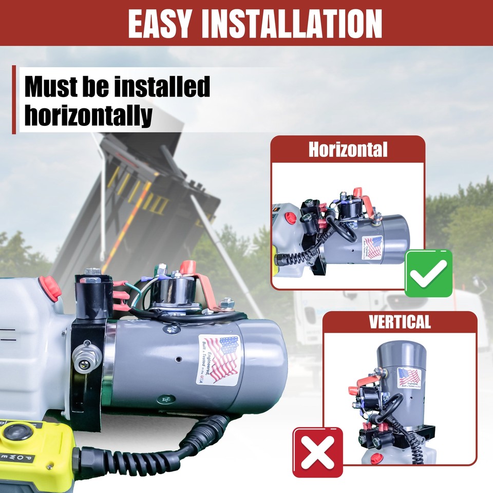 KTI 12V Double-Acting Hydraulic Pump - Poly Reservoir | eBay