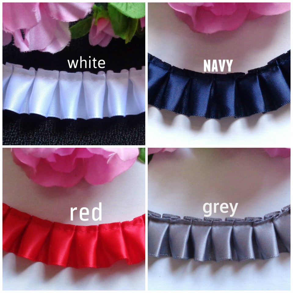 Box Pleated satin Ribbon,7/8 inch wide select color/price per yard | eBay