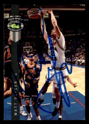 1992 Classic 4 Sport Basketball #27 Matt Geiger Signed Autograph (no ...