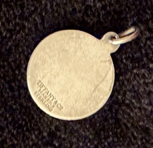 Vintage Tiffany & Co Sterling Silver Round Tag Charm Pendant 7/8” X 3/4 ...