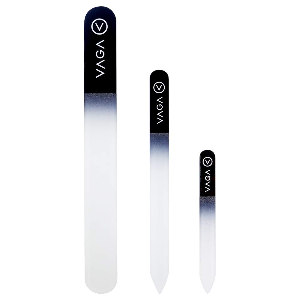 Genuine Crystal Glass Nail File Set of 3PC Premium Nail Care Crystals ...