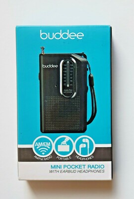 Buddee Mini Pocket Portable AM/FM Radio BD903202-BK - Black ...