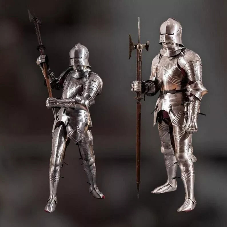 Medieval Gothic Knight Suit Of Armor Crusader Combat Wearable Full Body ...