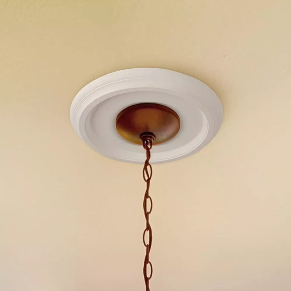 PU Decorative Ceiling Fan Light Fixtures Covers Plate Easy Installation ...