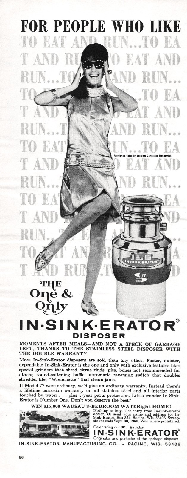 In-Sink-Erator Model 77 Kitchen Garbage Grinder Stainless Steel Vtg Mag ...