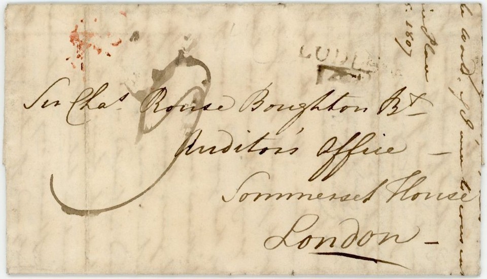 1807 FAMILY LETTER to CHARLES ROUSE BOUGHTON SOMERSET HOUSE from FATHER ...