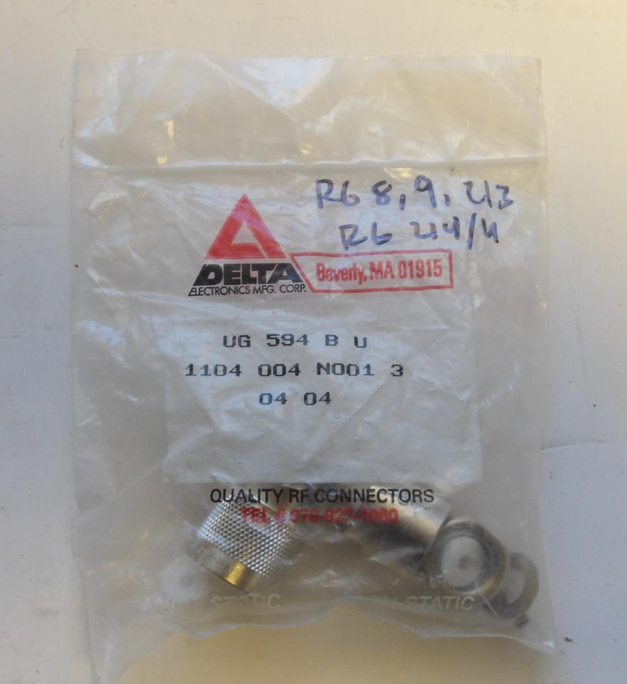 DELTA ELECTRONICS UG 594 BU 1104004N0013 QUALITY RF CONNECTORS LOT OF 3 ...