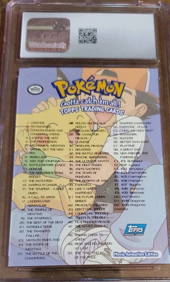 1999 TOPPS CHECKLIST POKEMON THE FIRST MOVIE FIRST PRINT CGC MINT 9 | eBay