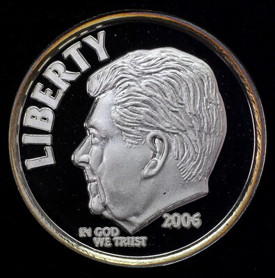 2006 President Ronald Reagan "Dime" .999 Pure Silver 3.12g Coin Medal ...