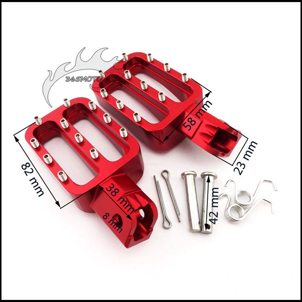 Foot Pegs Footrests Pedal Motor Foot Rest Red Fits For KLX110 Dirt Pit ...