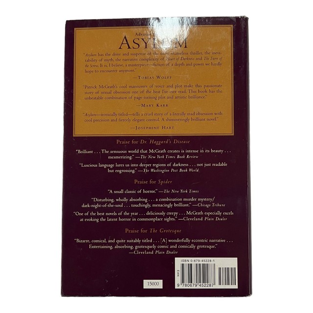 Asylum by Patrick McGrath (1997, Hardcover) for sale online | eBay