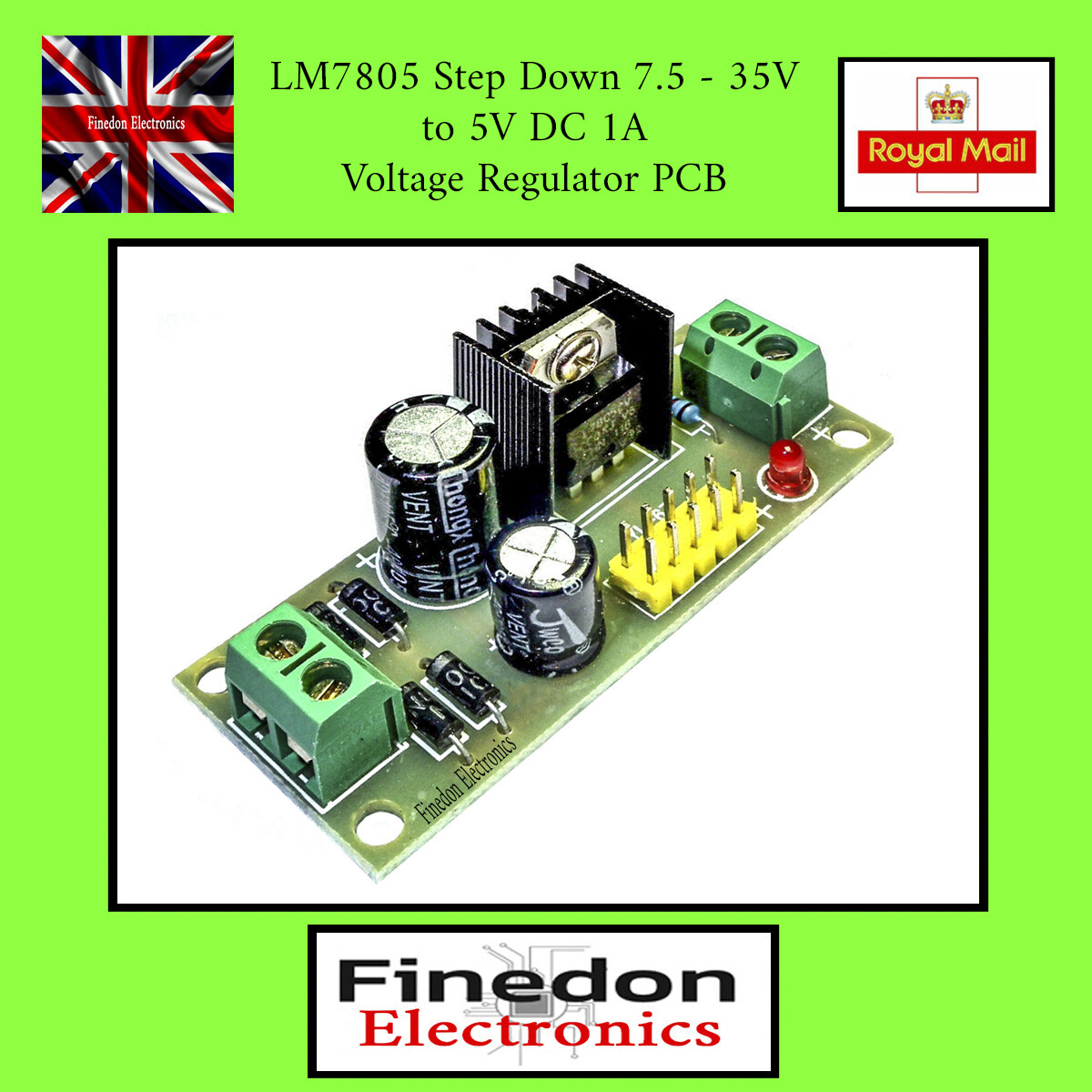 LM7805 Step Down 12V-35V to 5V Power Supply Module DIY PCB 78xx UK ...