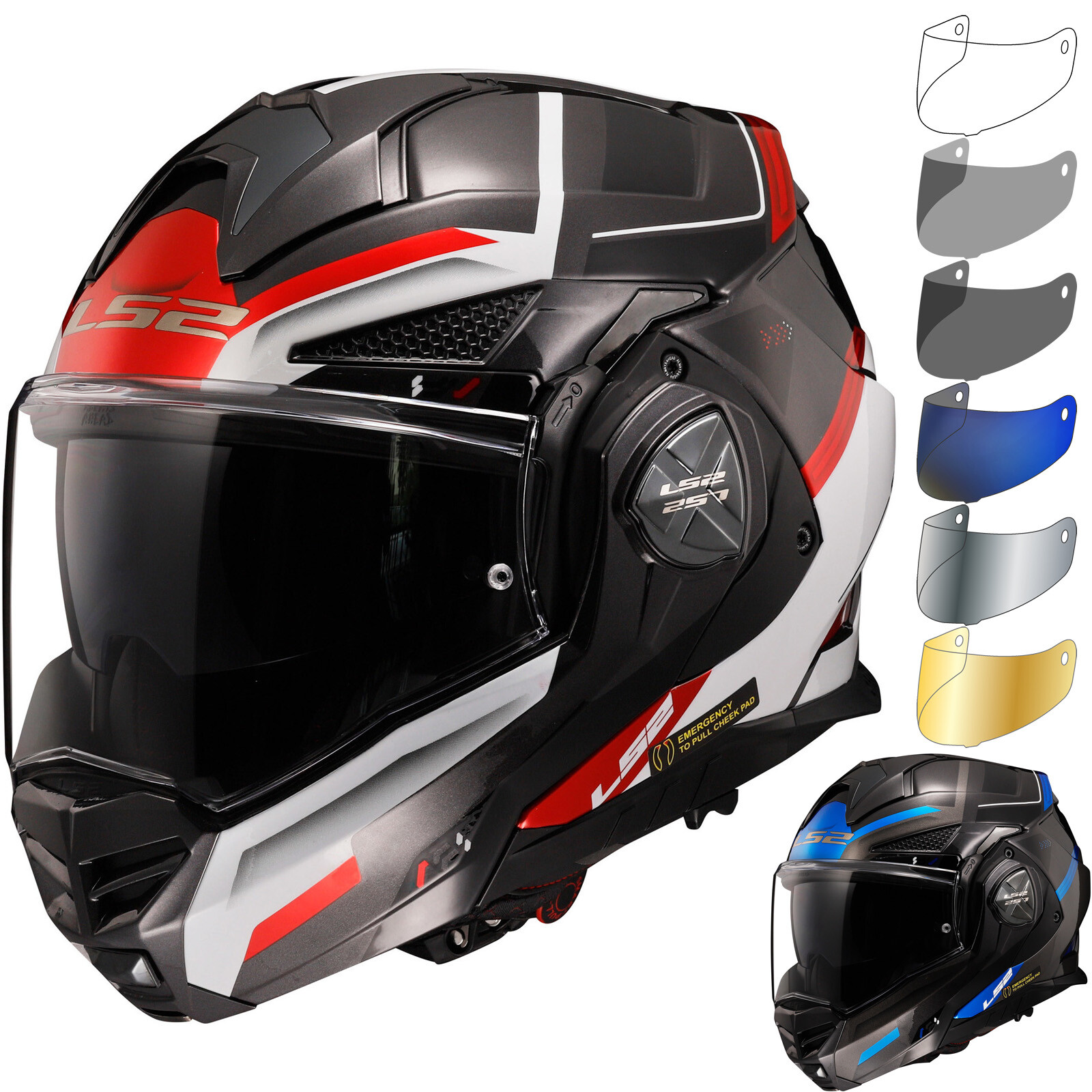 LS2 FF901 Advant X Spectrum Flip Front Motorcycle Helmet & Visor Bike ...