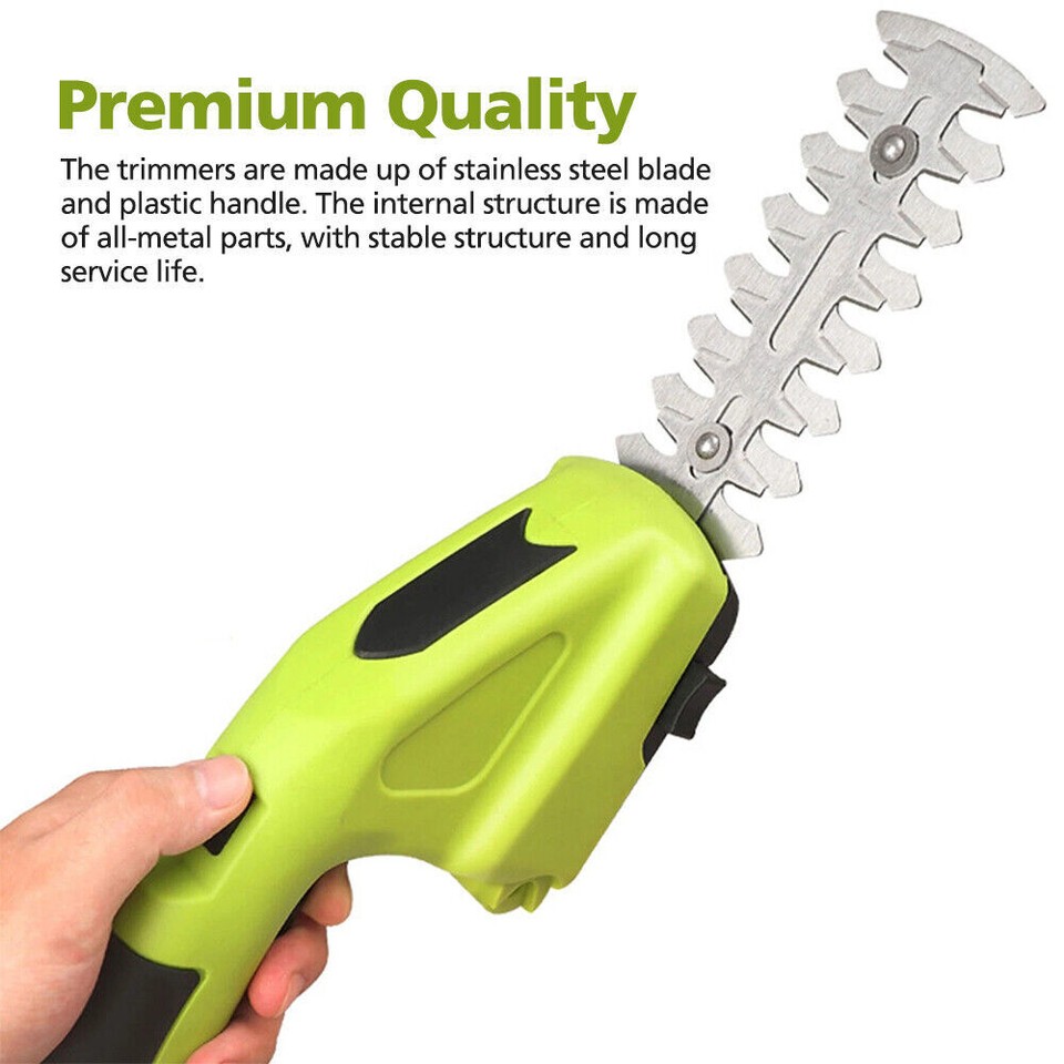 Cordless 2-in-1 Hedge Trimmer,Handheld Multi-Tool Electric Grass &Bush ...
