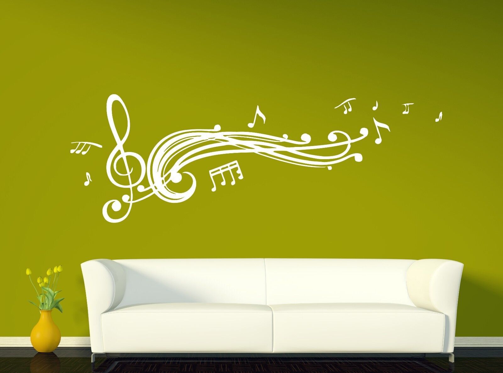 Wall Vinyl Sticker Decal Read Music Score Notes Treble Clef Decor (n310 ...