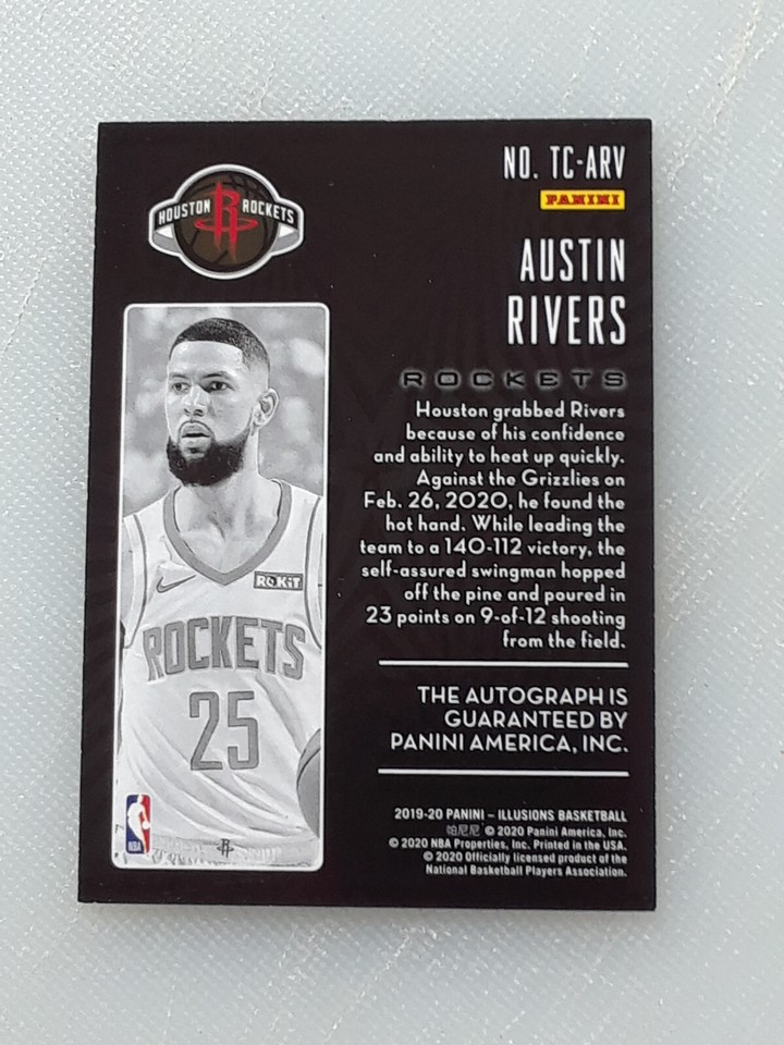 2019-20 Panini Illusions Trophy Collection Auto Austin Rivers Houston ...