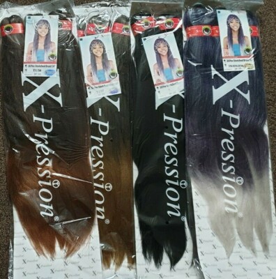 Xpression 3x PreStretched Ombre Braids Hair Extensions 3bundle in a ...