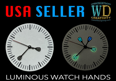 Watch Dial Hour Minute Seconds Hands Black 120/70/20 Blue C3 Turquoise ...