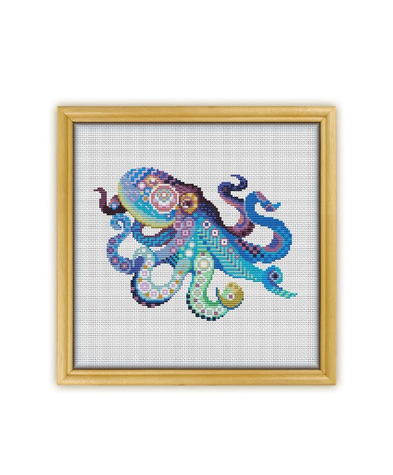 Mandala Octopus CS1248 Counted Cross Stitch KIT#2. Threads, Needles ...