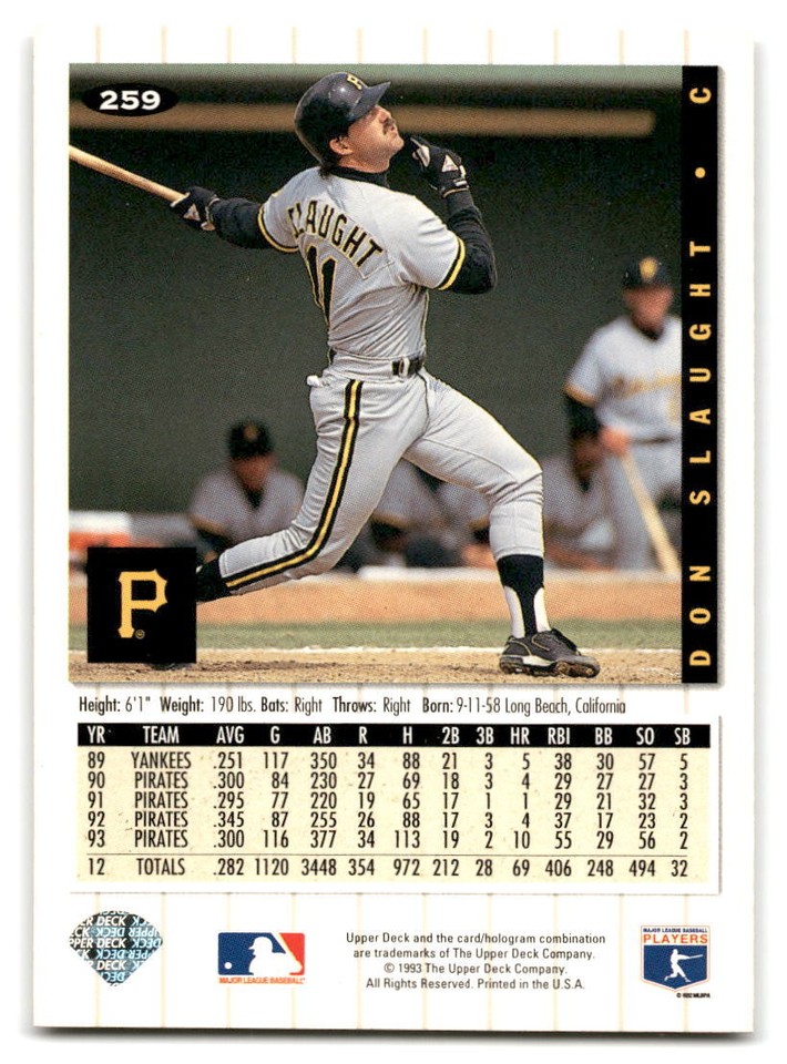Don Slaught 1994 Collector's Choice Baseball #259 Pittsburgh Pirates | eBay